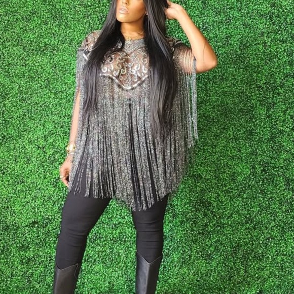 Tops | Fabulous Sequin Cape | Poshmark